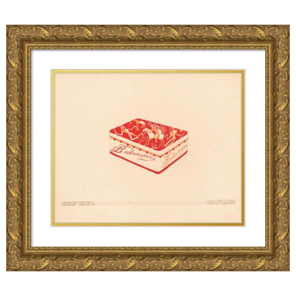 Winold Reiss 18x15 Gold Ornate Wood Frame and Double Matted Museum Art ...