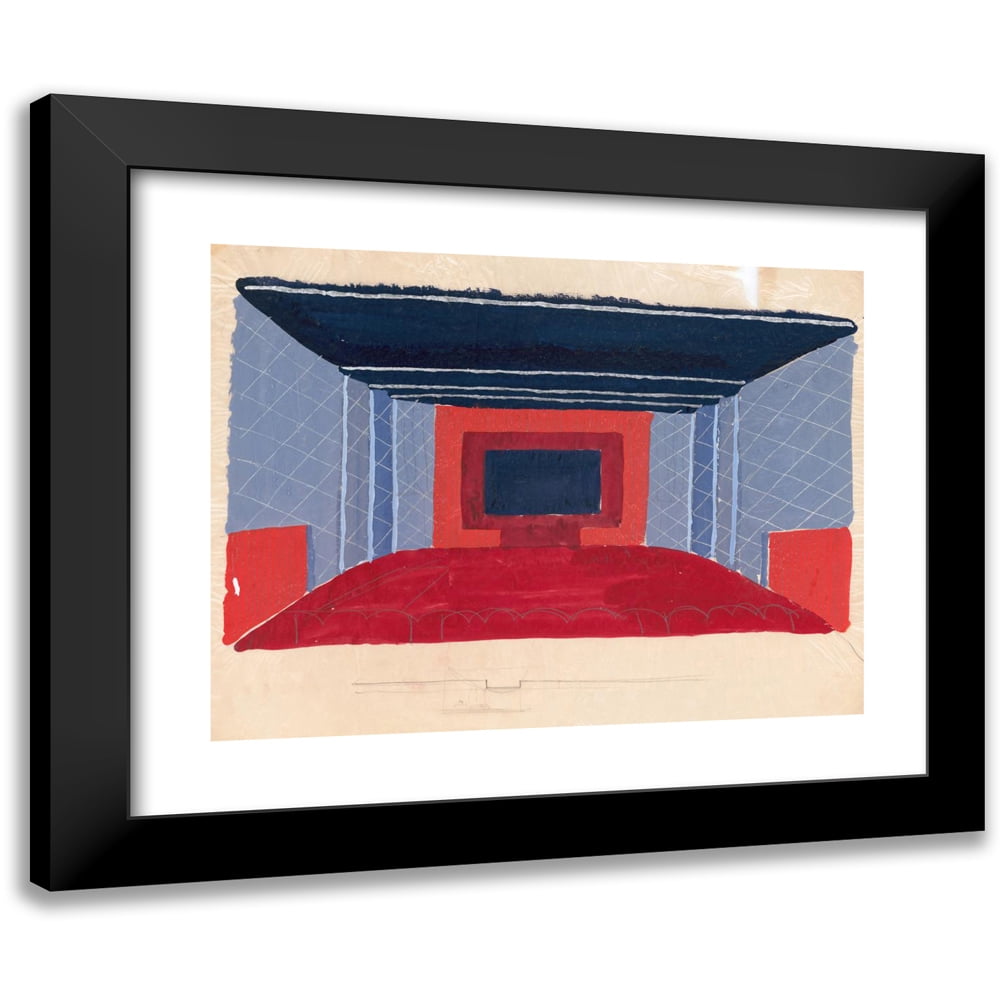 Winold Reiss 24x19 Black Modern Framed Museum Art Print Titled - Design Proposals for Puck ...