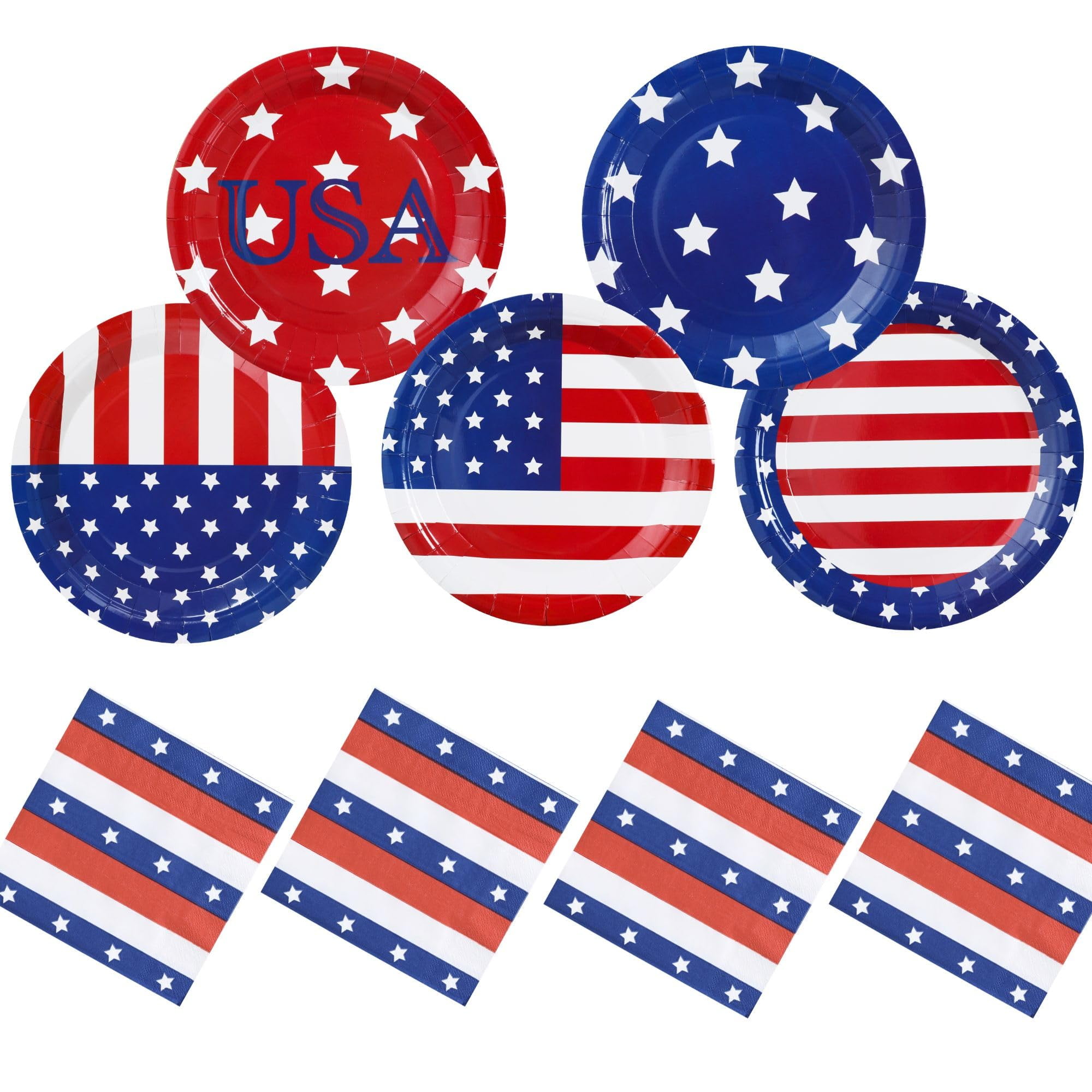 Winoo Design 4th of SSF20 July Plates and Napkins Sets - 40PK - July ...