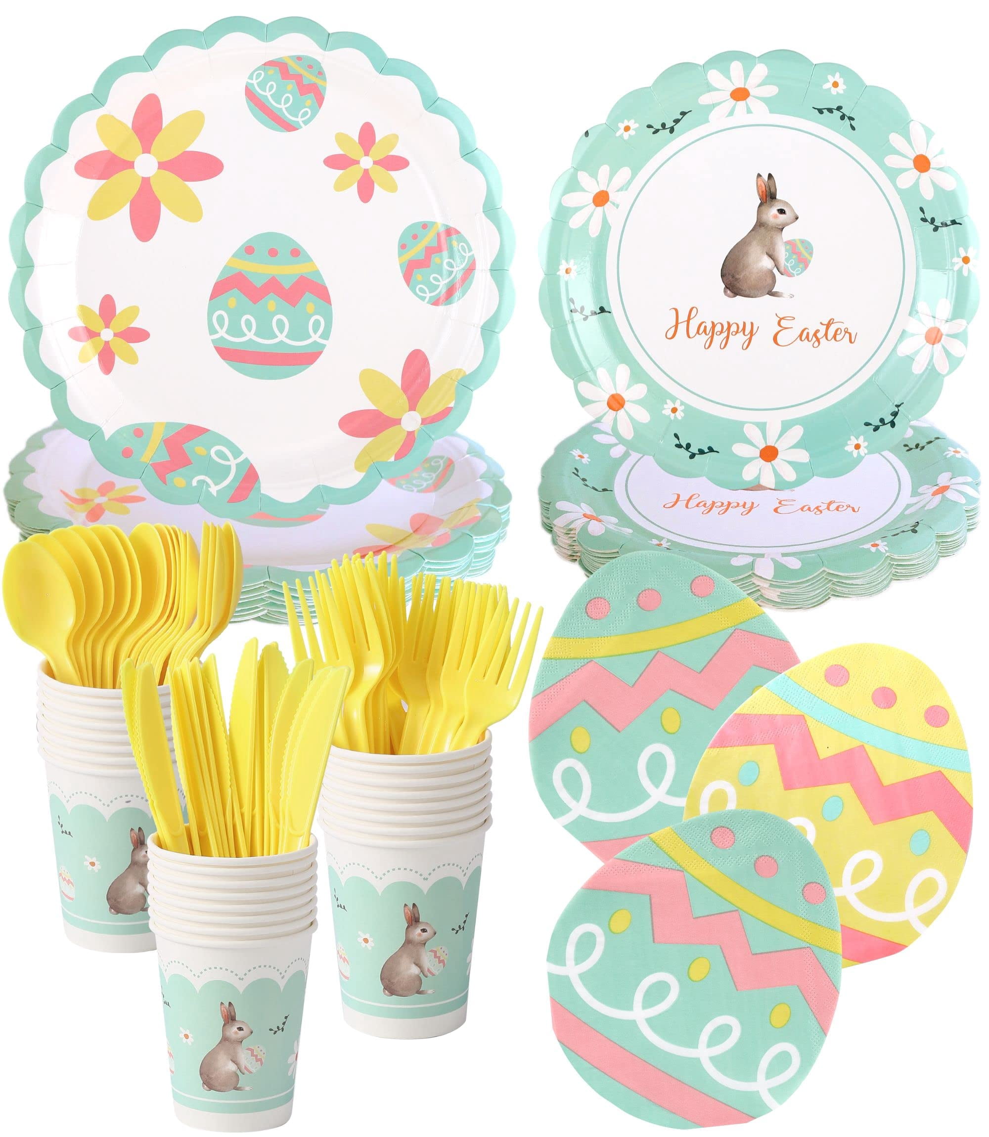 Winoo Design Easter Plates STF9 and Napkins Disposable - Serves 16 ...