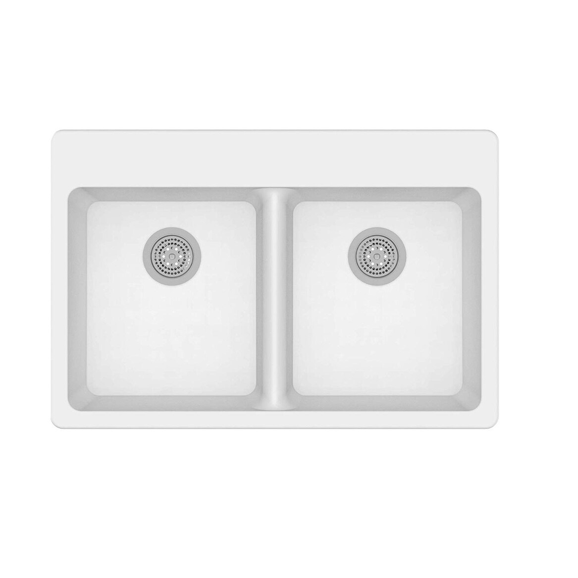 Winpro Granite Quartz Double Bowl Dual Mount Sink White - Walmart.com