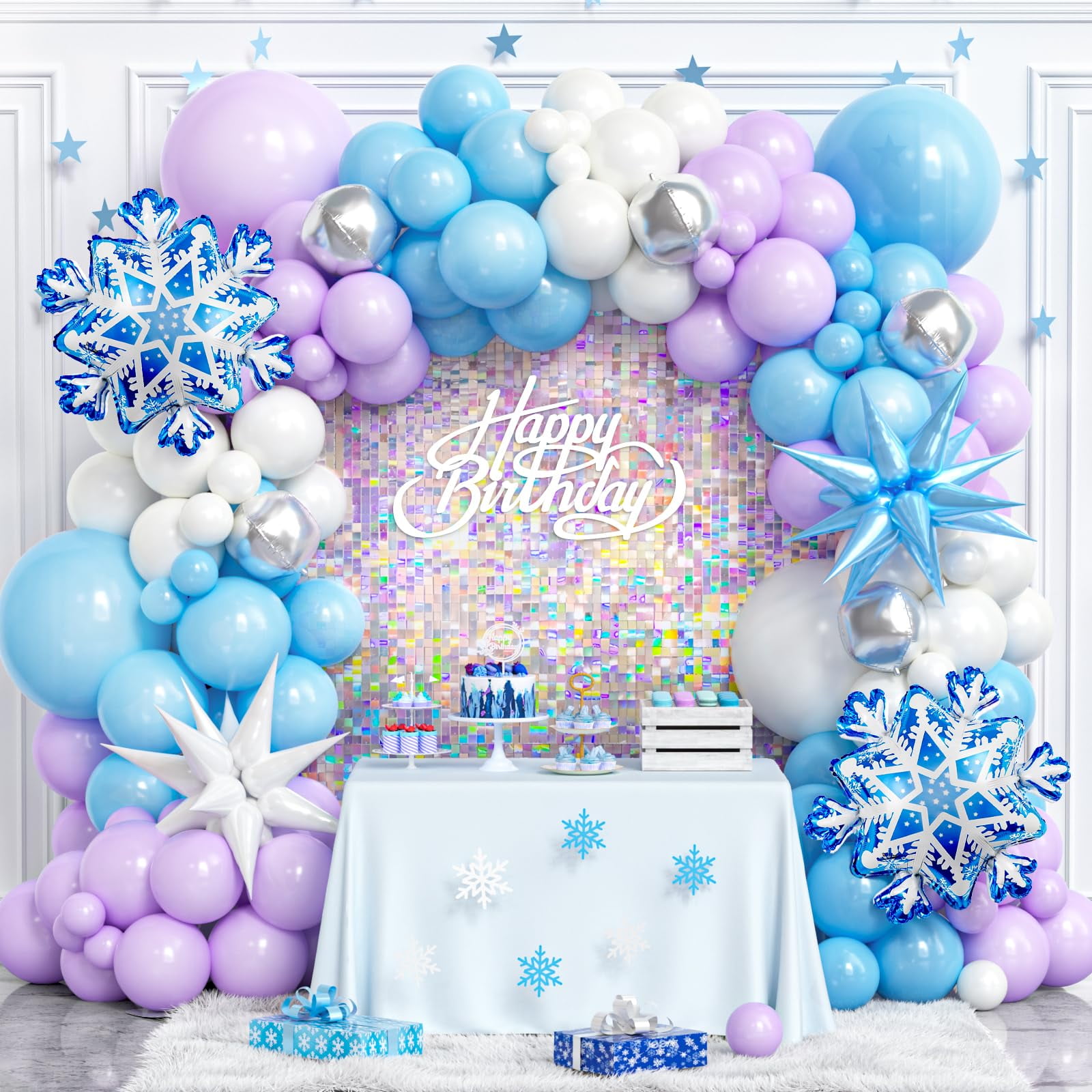 Winraky Snowflake Balloon PriNst Arch Garland Kit, Girls Birthday ...