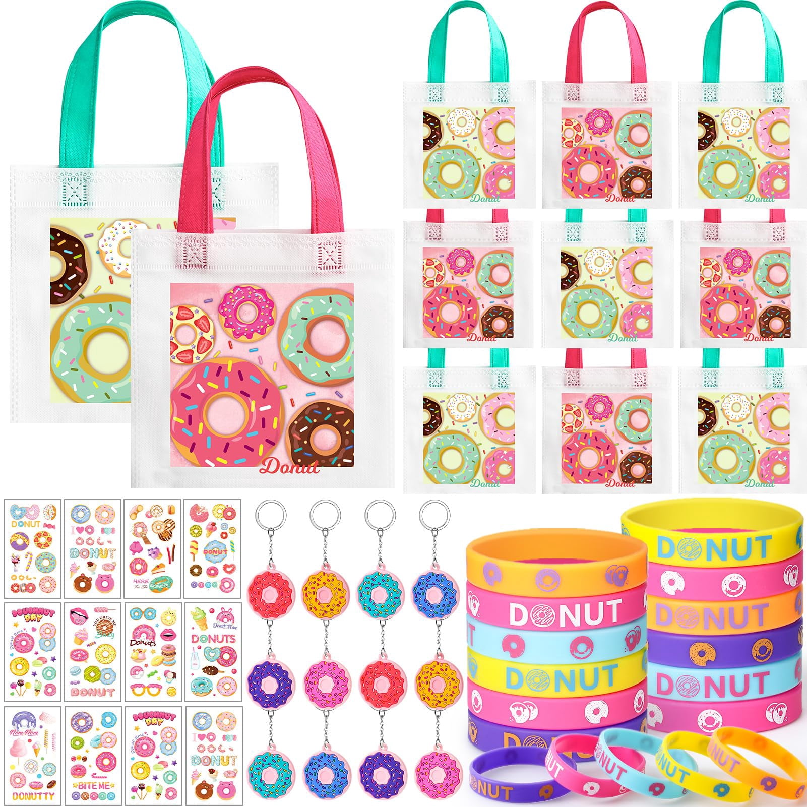 Winrayk 12 Sets Donut Party Favors Two Sweet Supplies for Girls, Non ...