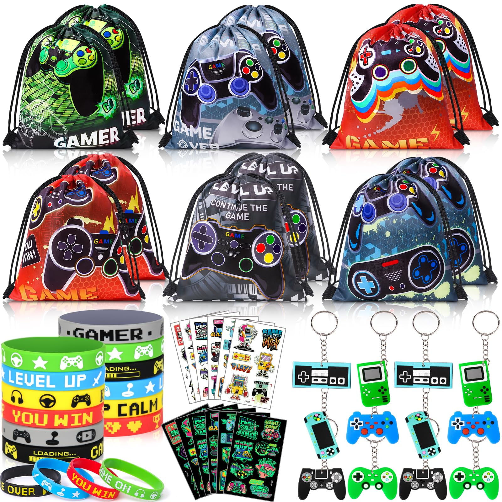 Winrayk 12 SetsTRDN Video Game Party Favors Gamer Birthday Gaming ...