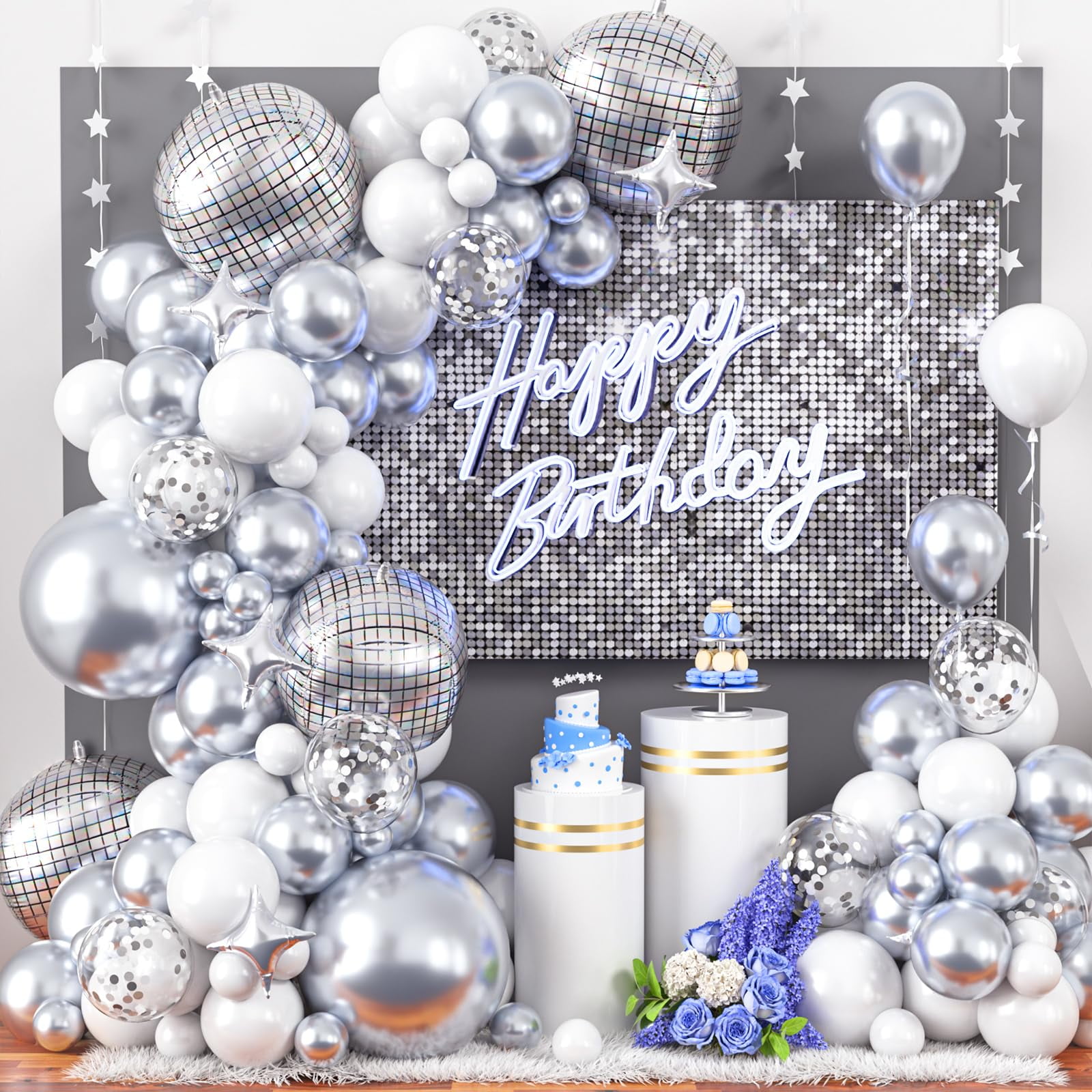 Winrayk 121Pcs Disco Party Decorations Birthday KKS1 Supplies, Disco ...