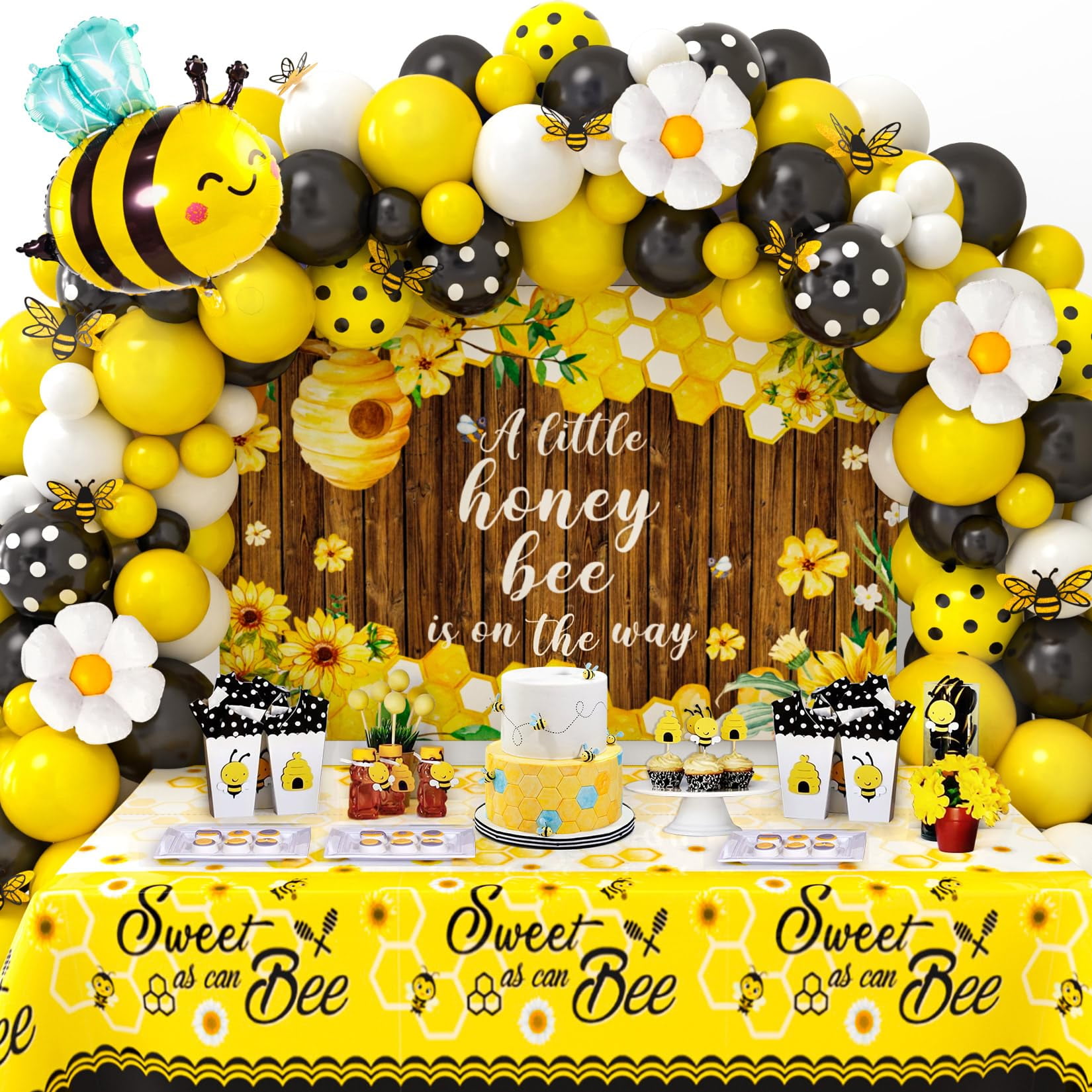 Winrayk 133Pcs Bee DHF10 Shower Decorations Bumble Bee Shower, Honey ...