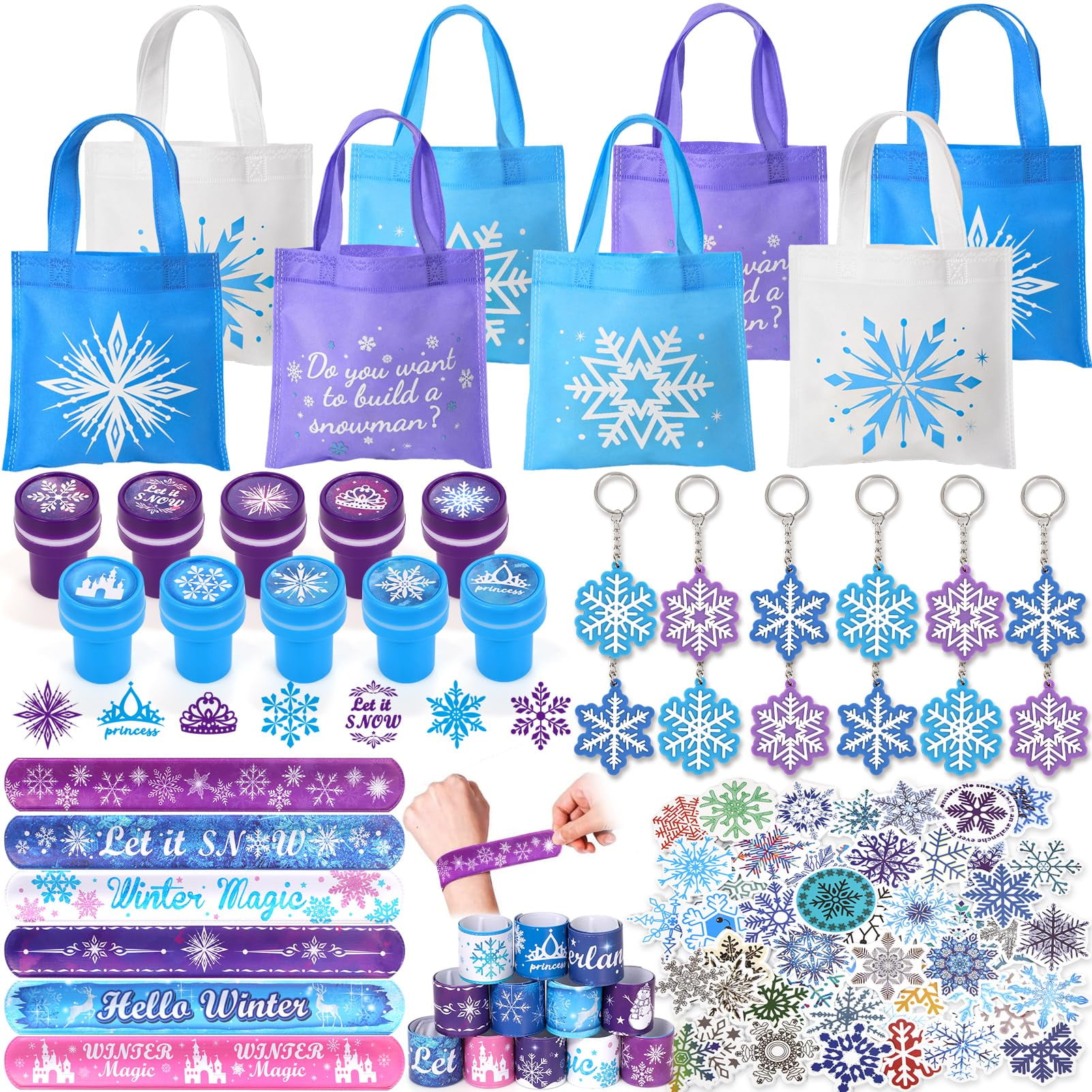 Winrayk 98Pcs Frozen Party Favors Birthday Supplies, Non Tote Bag ...