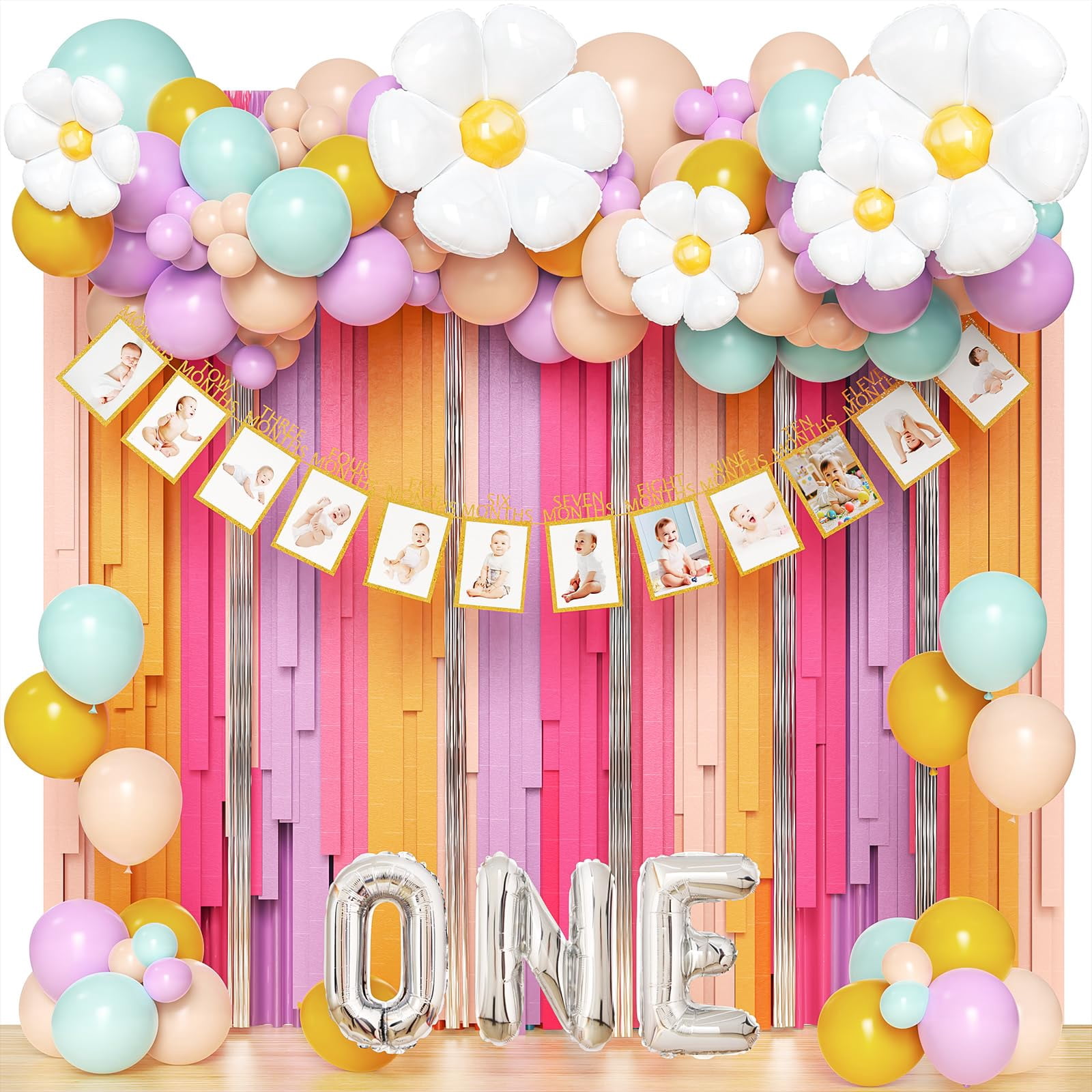 Winrayk Daisy 1st FEV6 Birthday Decorations Girl, Daisy Balloon Photo ...