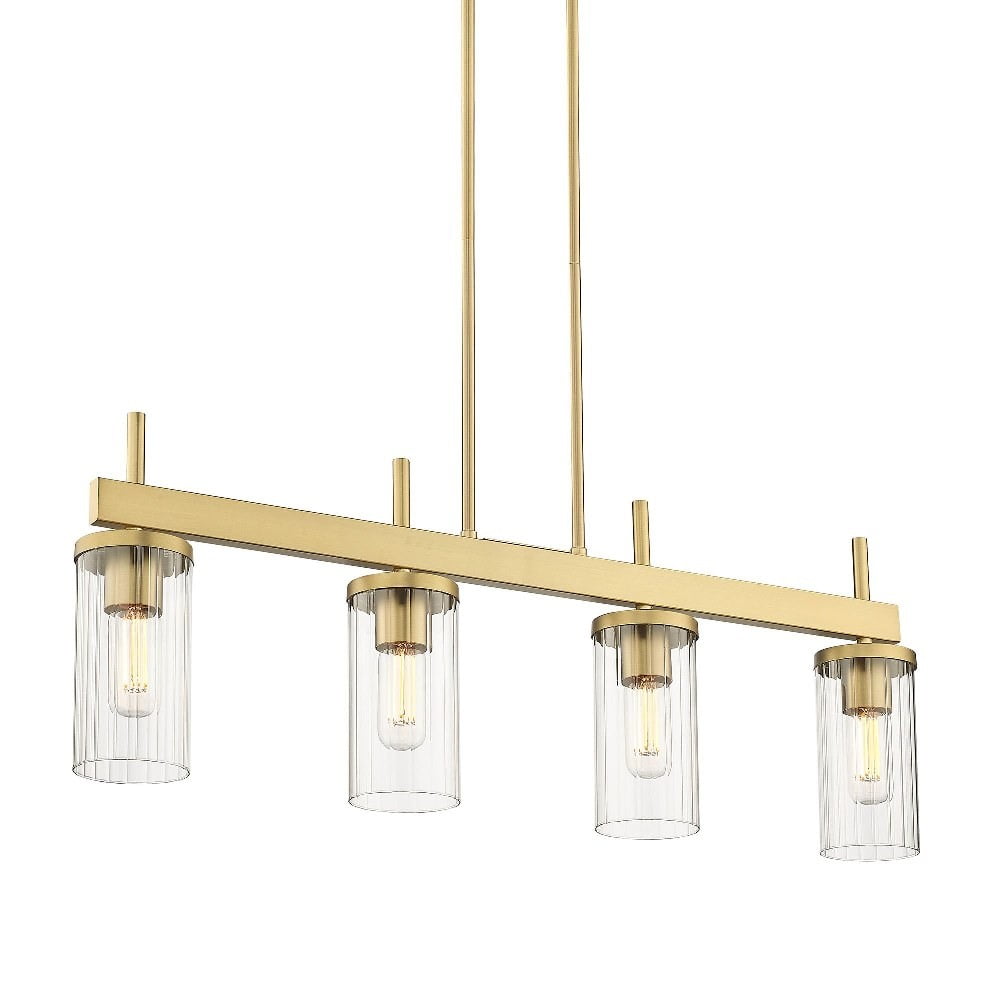 Winslett 4-Light Linear Pendant in Brushed Champagne Bronze with Clear ...