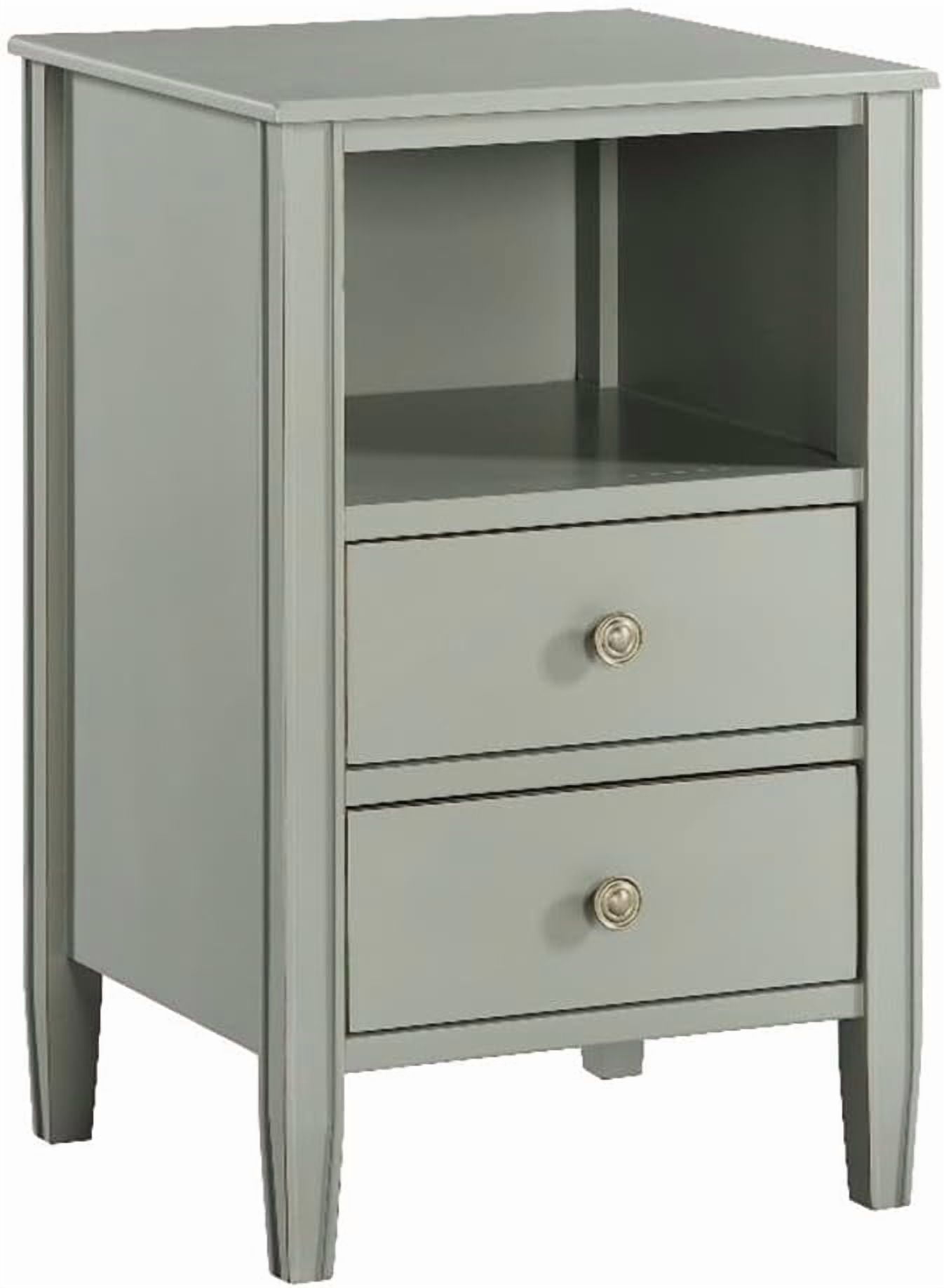 Winsley 2-Drawer Antique Gray Painted Wood Storage Nightstand - Walmart.com
