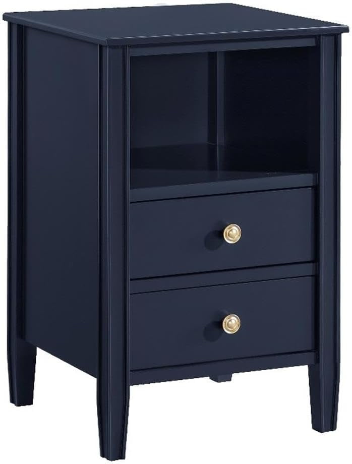 Winsley 2-Drawer Midnight Blue Painted Storage Nightstand - Walmart.com