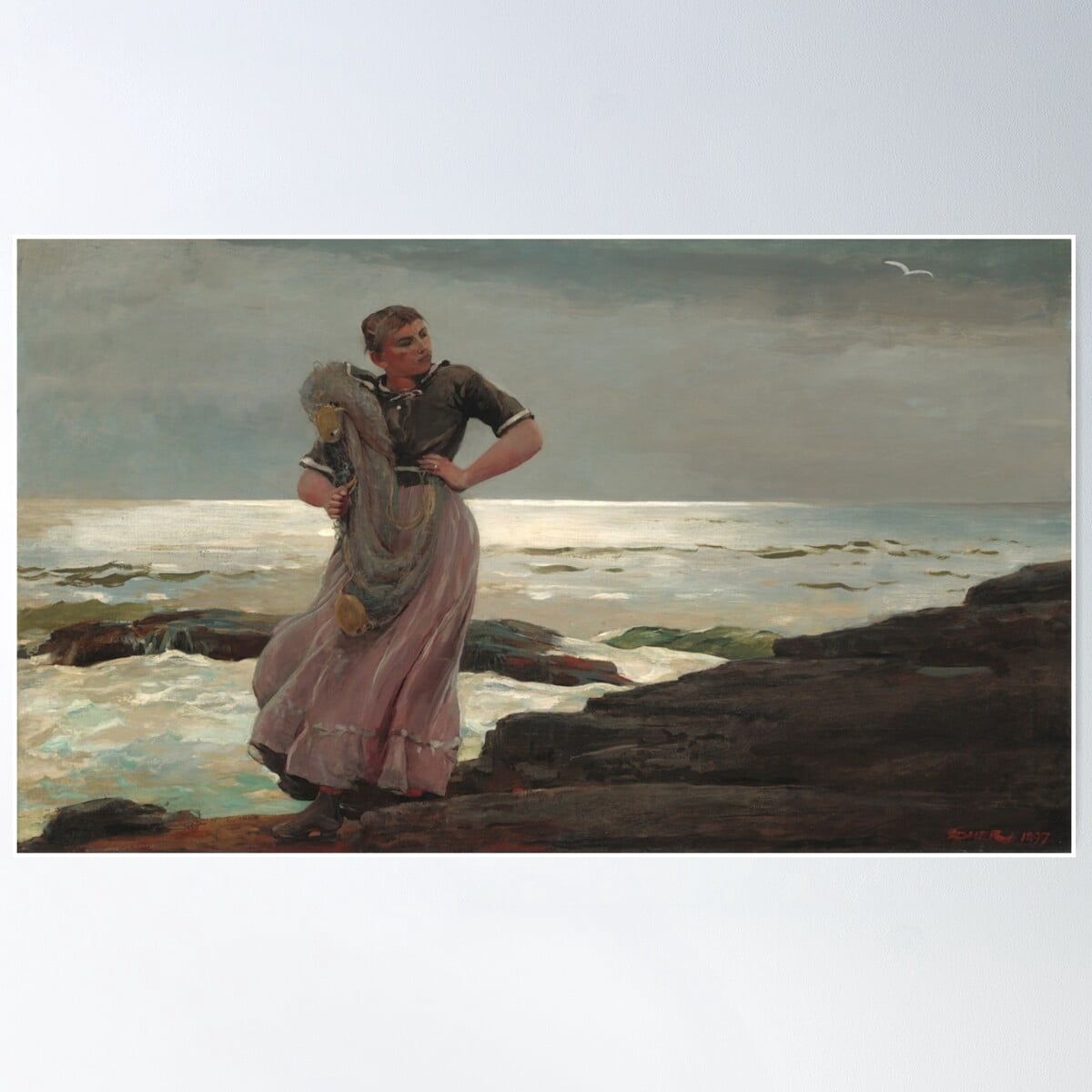 Winslow Homer A Light On The Sea 1897 Poster Wall Art, Modern Wall ...