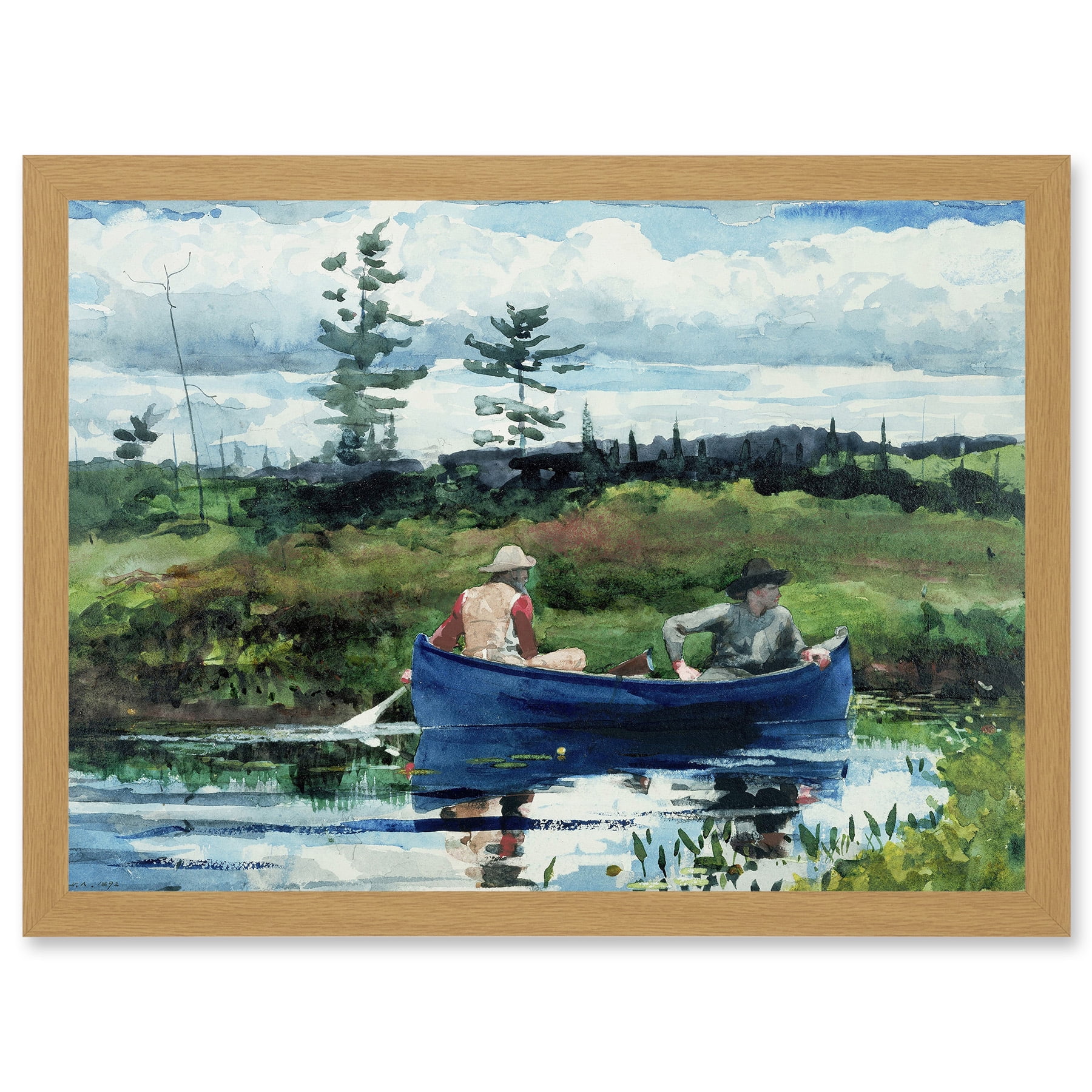 Winslow Homer The Blue Boat Painting Artwork Framed Wall Art Print A4 ...