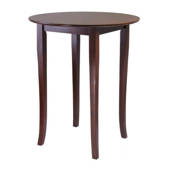 Winsome Fiona Round High-Pub Table - Antique Walnut - 33.86in. x 33 ...