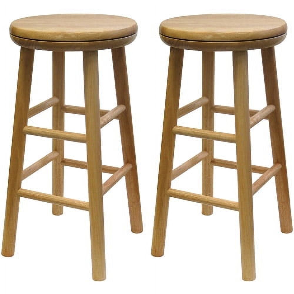 Winsome Oakley Bar Stool with 360-Degree Swivel, Brown, Set of 2 ...
