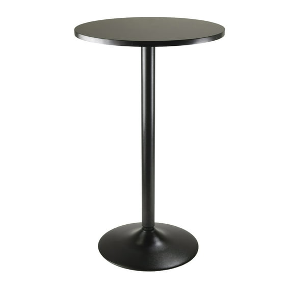 Winsome Obsidian Round Pub Table with MDF Wood Top, Legs, and Base ...