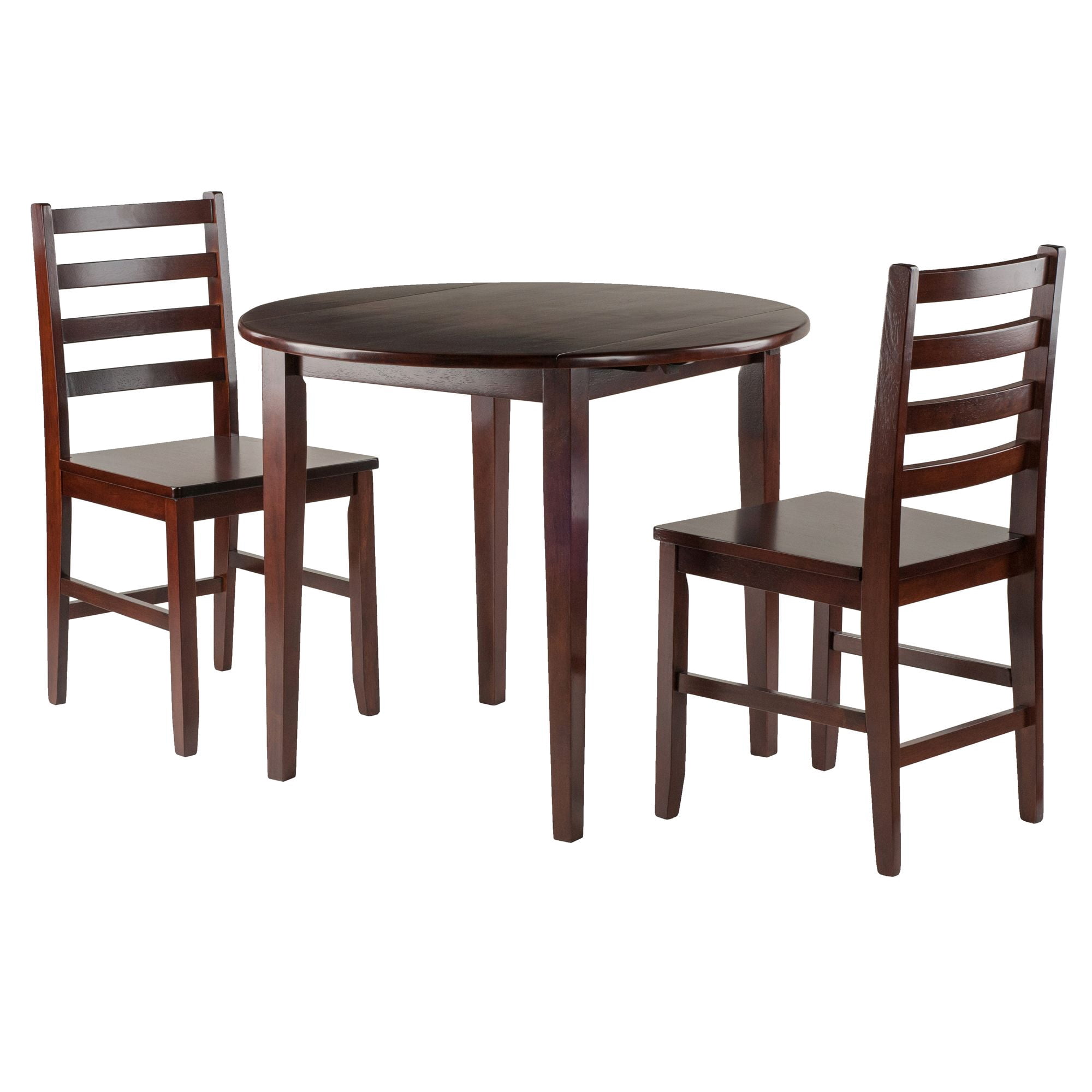 Winsome Wood Clayton 3-Pc Dining Set with Round Drop Leaf Table & 2 ...
