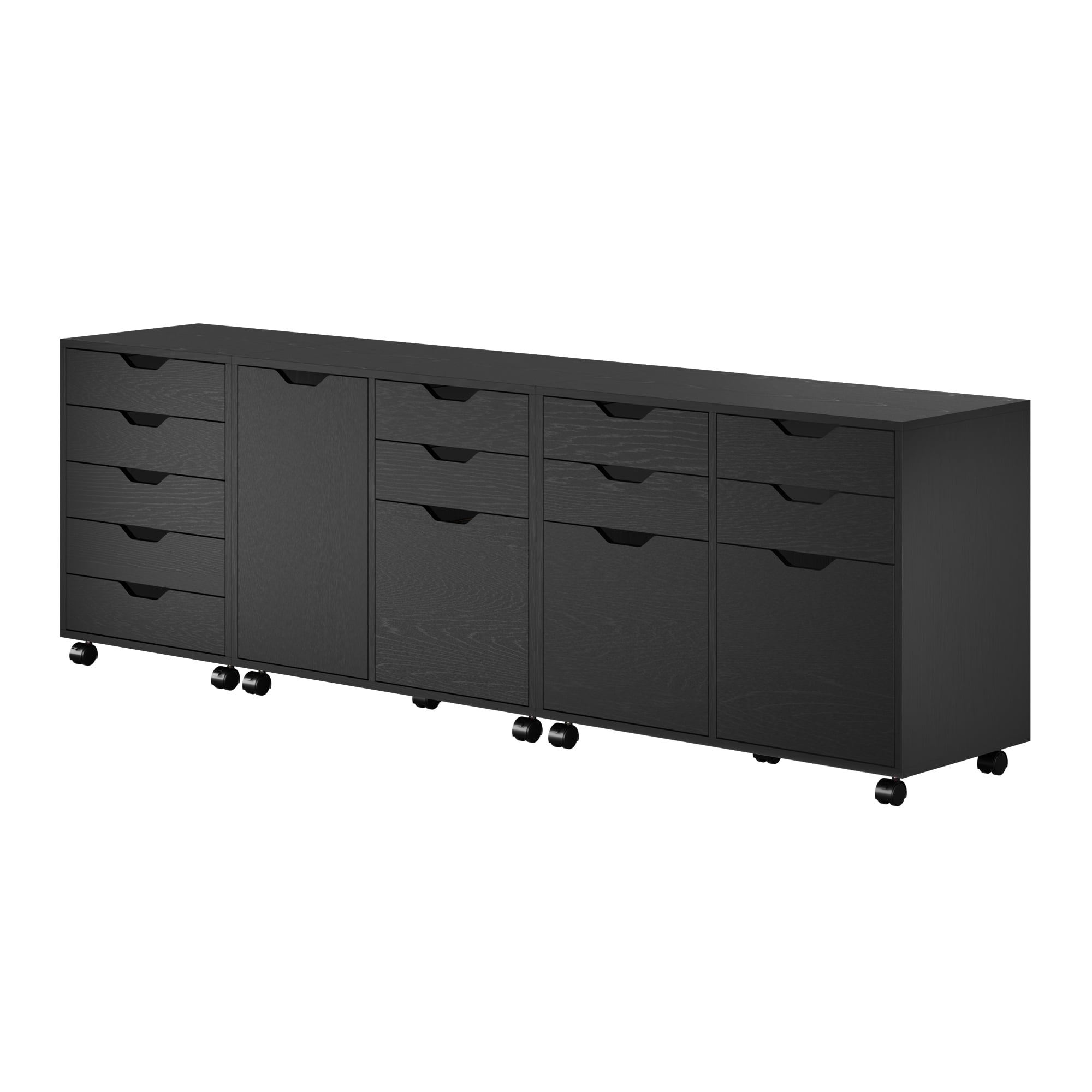Winsome Halifax 3-Pc Cabinet Set with File Drawer 20346, Black Finish ...