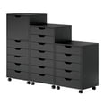 Winsome Halifax 3-Pc Multi-Drawer Storage Cabinet Set 20395, Black ...