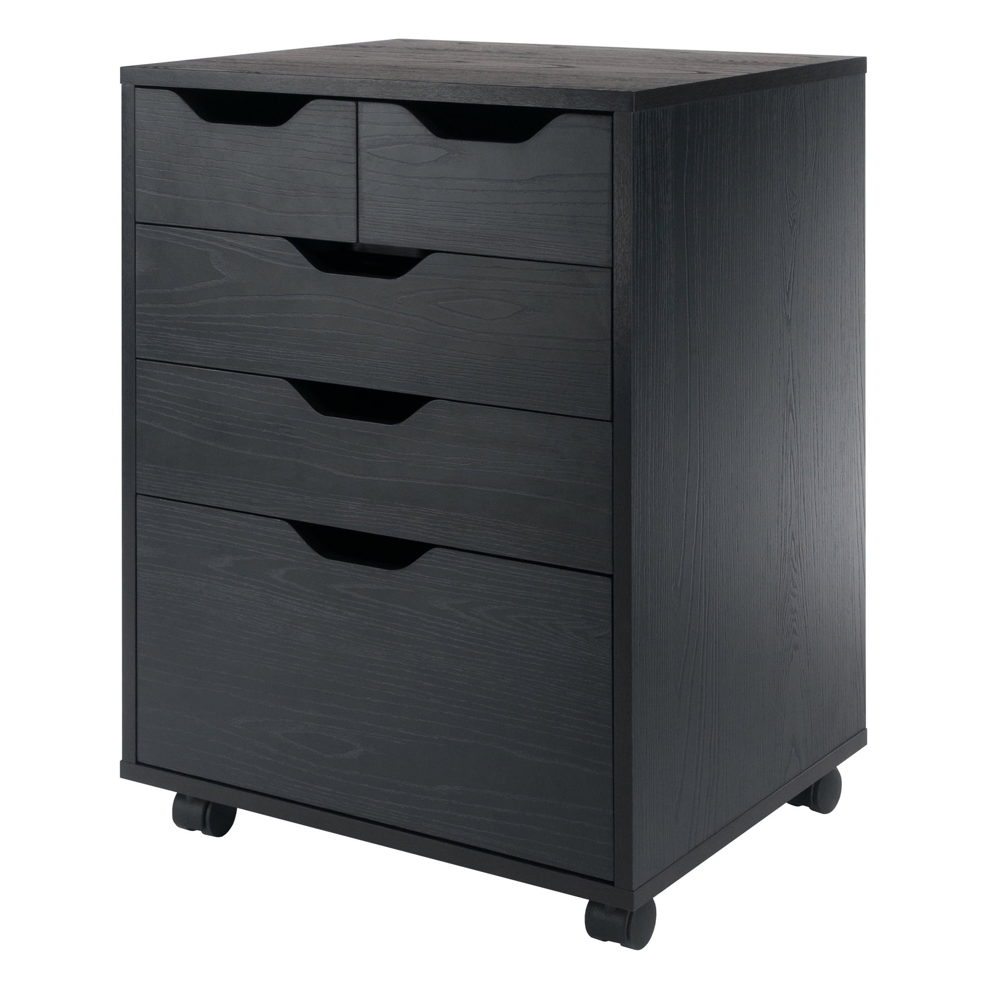 Winsome Halifax Bins & Drawers Storage Mobile Cabinet 20521, Black ...