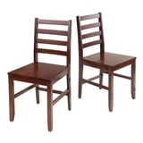 Winsome Wood Hamilton 2-Pc Set, Ladder-Back Dining Chairs, Walnut ...