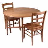 Winsome Wood Hannah 3-PC Small Apartment Dining Set, Round Table & 2 ...