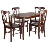 Inglewood 5-Pc Dining Table with Key Hole Back Chairs, Walnut - Walmart.com