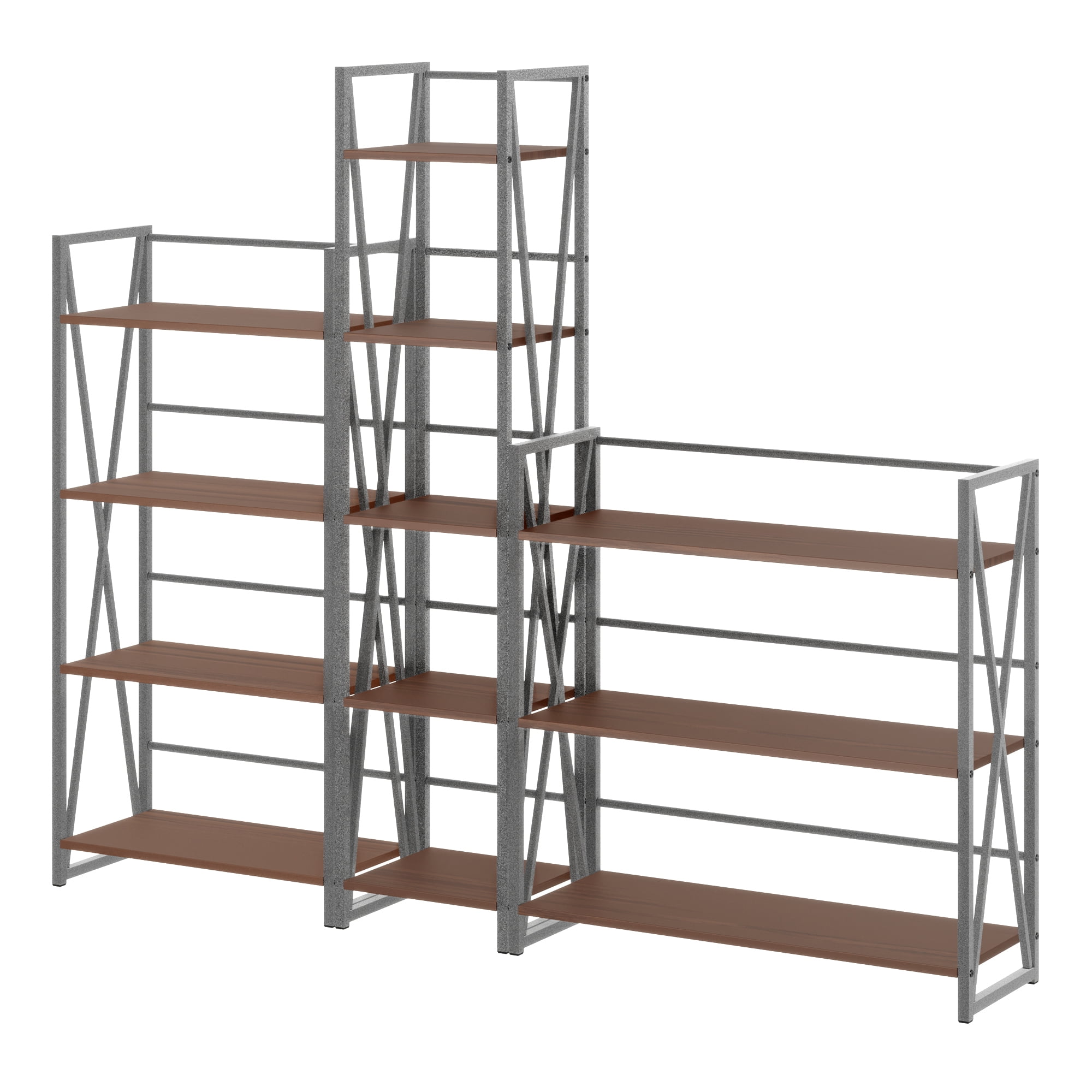 Winsome Wood Isa 3-Pc Shelving Set, Graphite and Walnut Finish ...