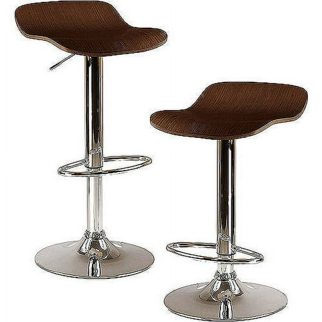 Winsome Wood Kallie 2pc Airlift Stools, Cappuccino Swivel Seat ...