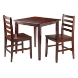 Winsome Wood Kingsgate 3-Pc Dining Set, Table & 2 Ladder Back Chairs ...
