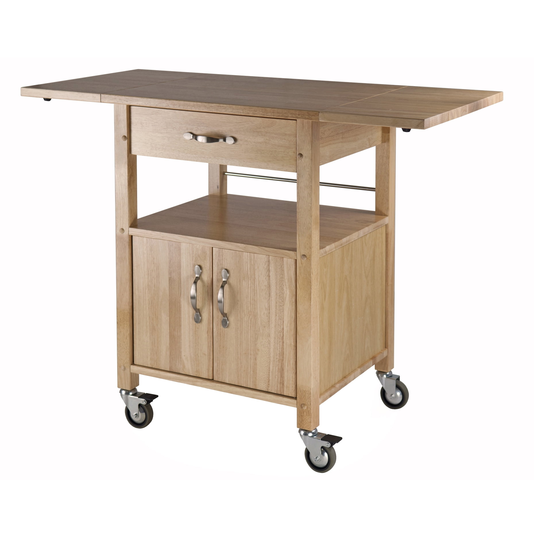 Winsome Wood Rachael Drop Leaf Utility Kitchen Cart, Natural Finish ...