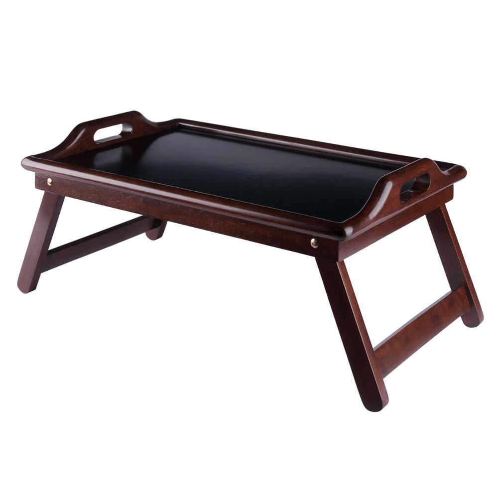 Winsome Wood Reena Breakfast Tray with Handles, Black & Walnut Finish ...