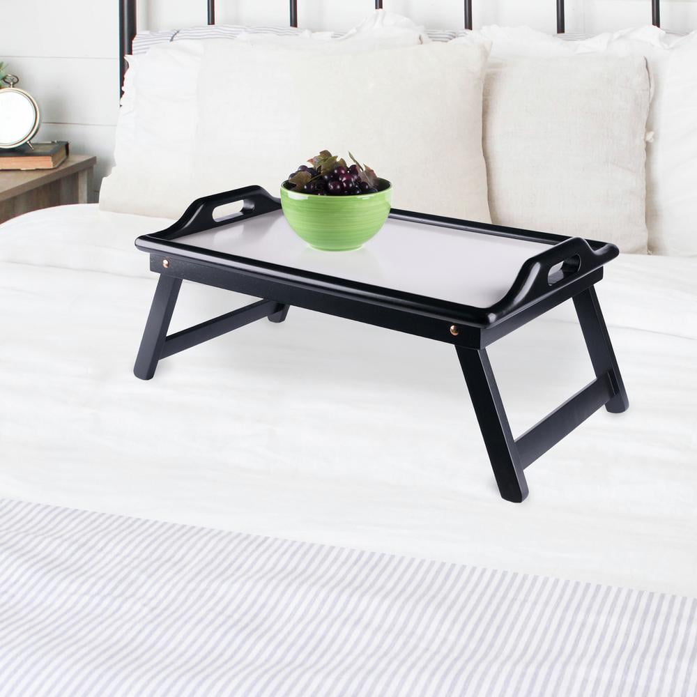 Winsome Wood Reena Breakfast Tray with Handles, Black & White Finish ...