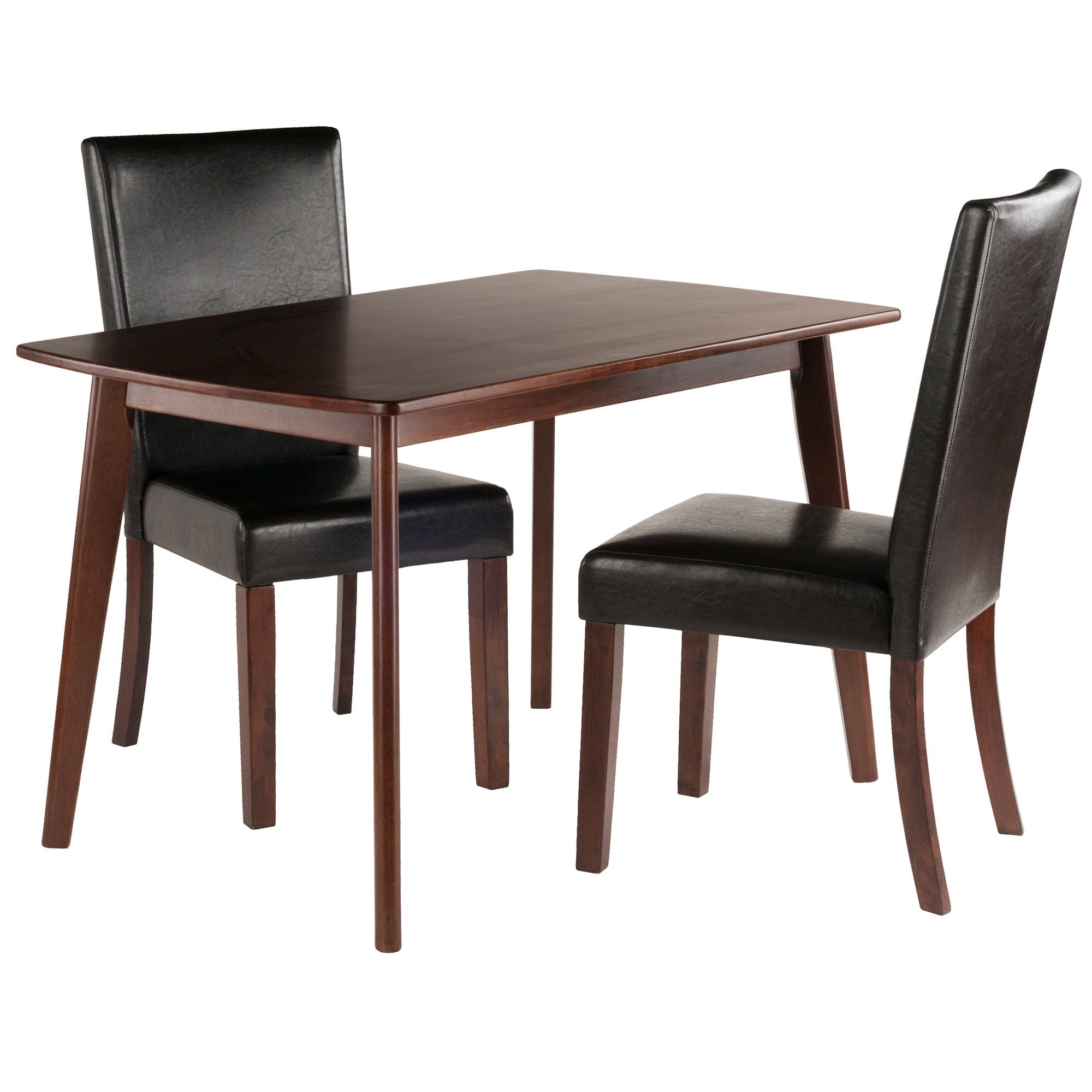 Winsome Wood Shaye 3-Piece Dining Table with Chairs Set, Walnut ...