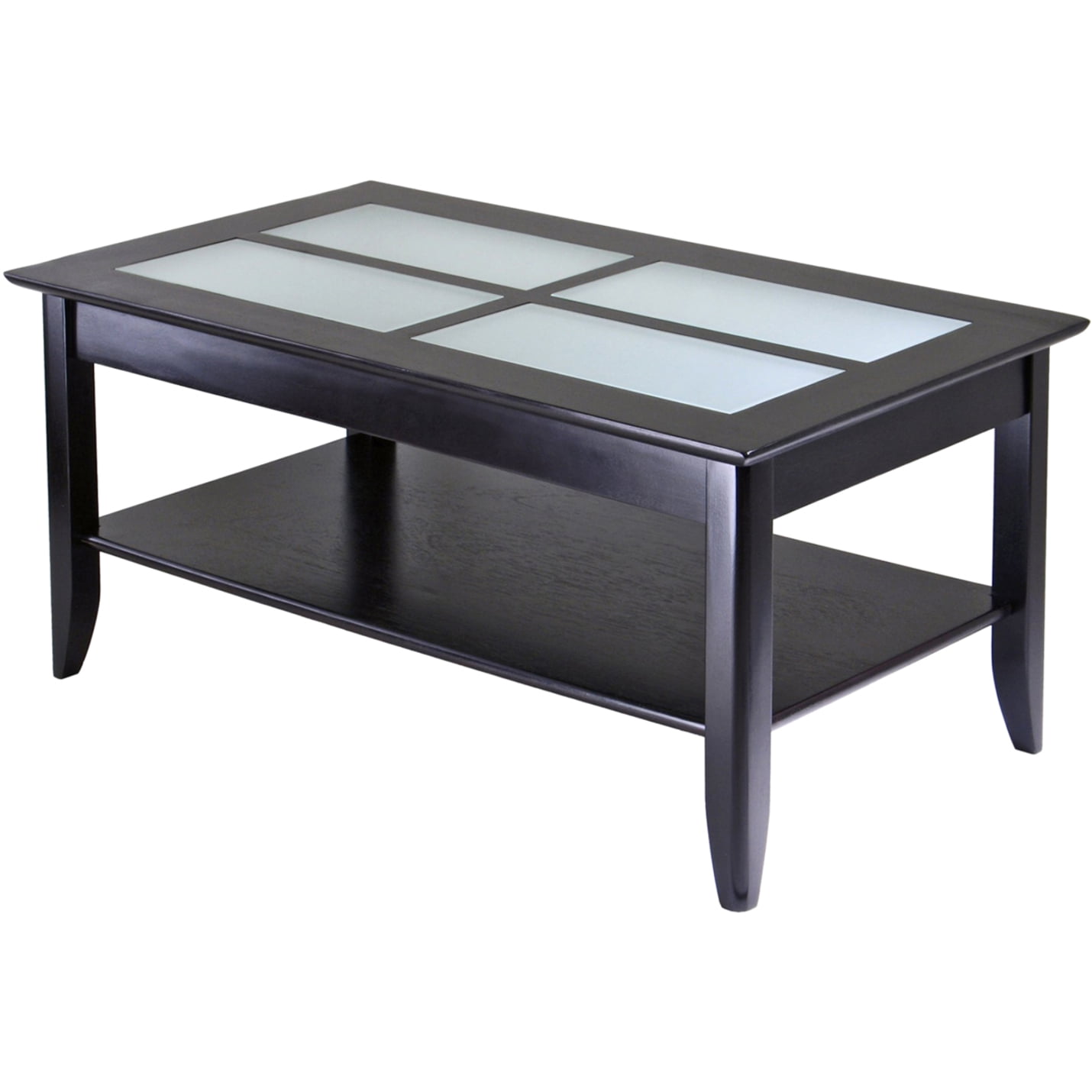 Winsome Wood Syrah Coffee Table with Frosted Glass, Espresso Finish ...