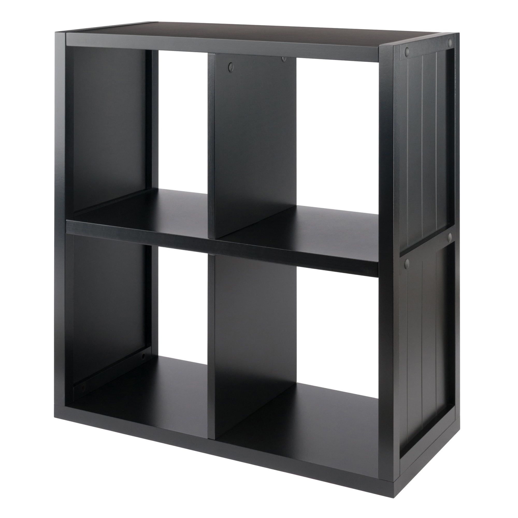 Winsome Timothy 2x2 Storage Cube Shelf, Open Bookshelf Cabinet, Black ...