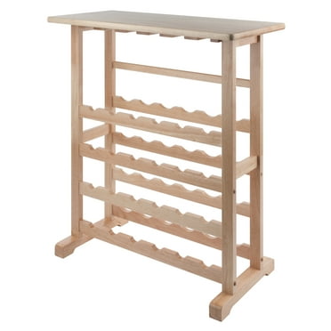 Winsome Wood Silvi 30-Bottle Wine Display Rack, Antique Walnut Finish ...