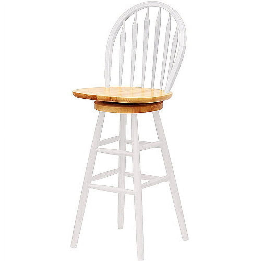 Winsome Wood Wagner 30” Arrow-Back Windsor Swivel Bar Stool, White and ...
