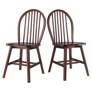 Winsome Wood Benjamin Ladder-Back Chairs, 2-PC Set, Walnut Finish ...