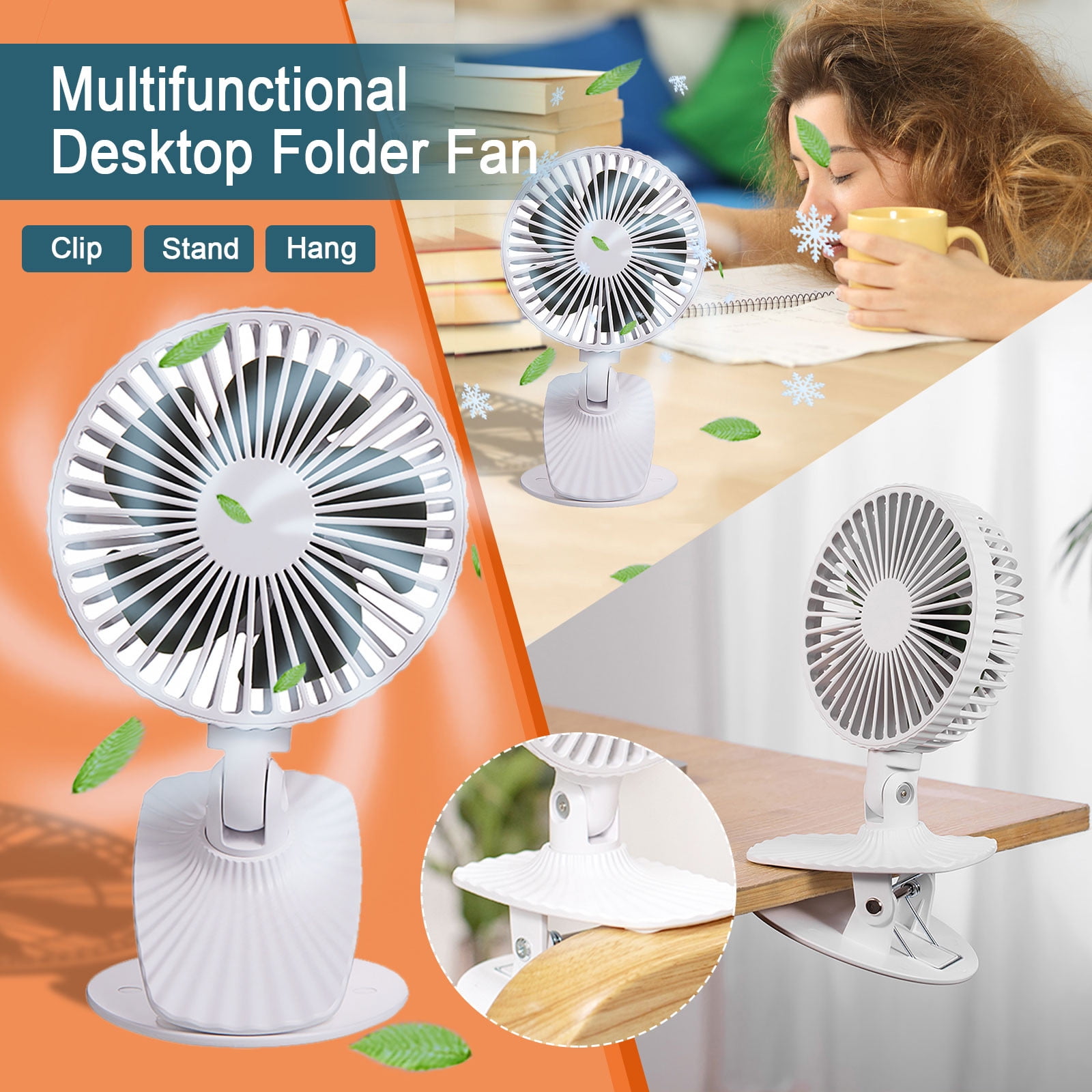 Winsopee Fans,Up And Down Shaking Head Clip-On Fan Usb Charging Folding ...