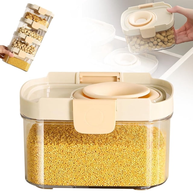 Winsopee Food,Storage Jars With Lids Storage Jars Airtight Comes With A ...