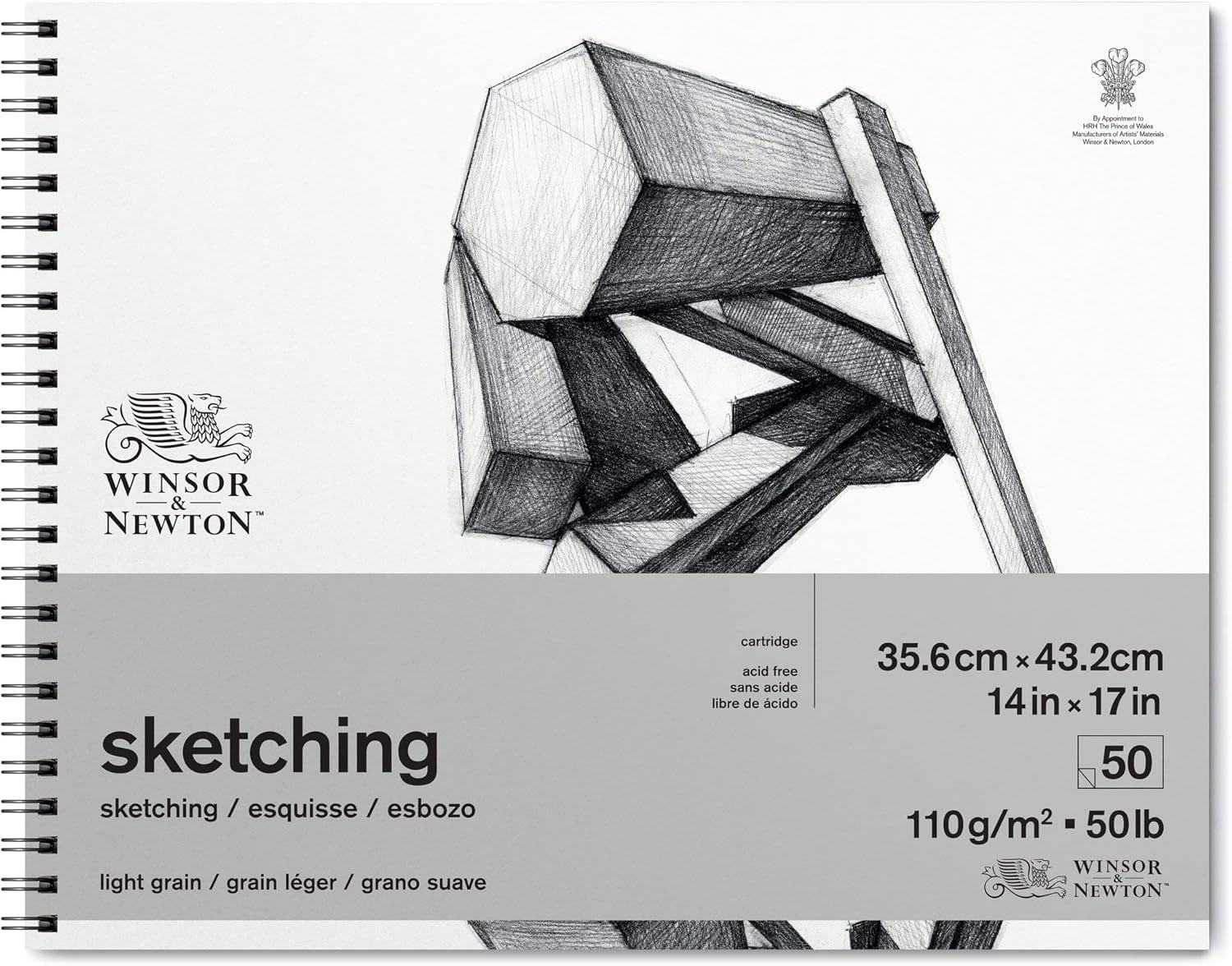 Winsor & Newton Classic Sketching Paper Pad, 14" x 17", 50 Sheets ...