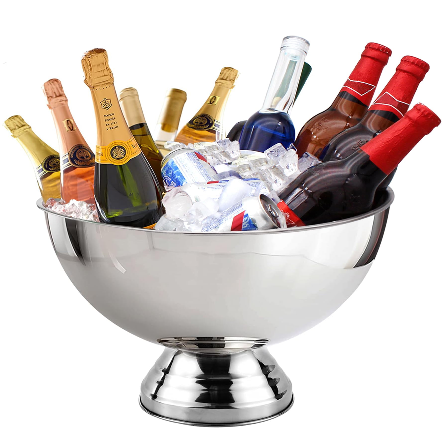 Winsterch 18/8 Stainless Steel Ice Bucket for Parties,Beverage Tub ...