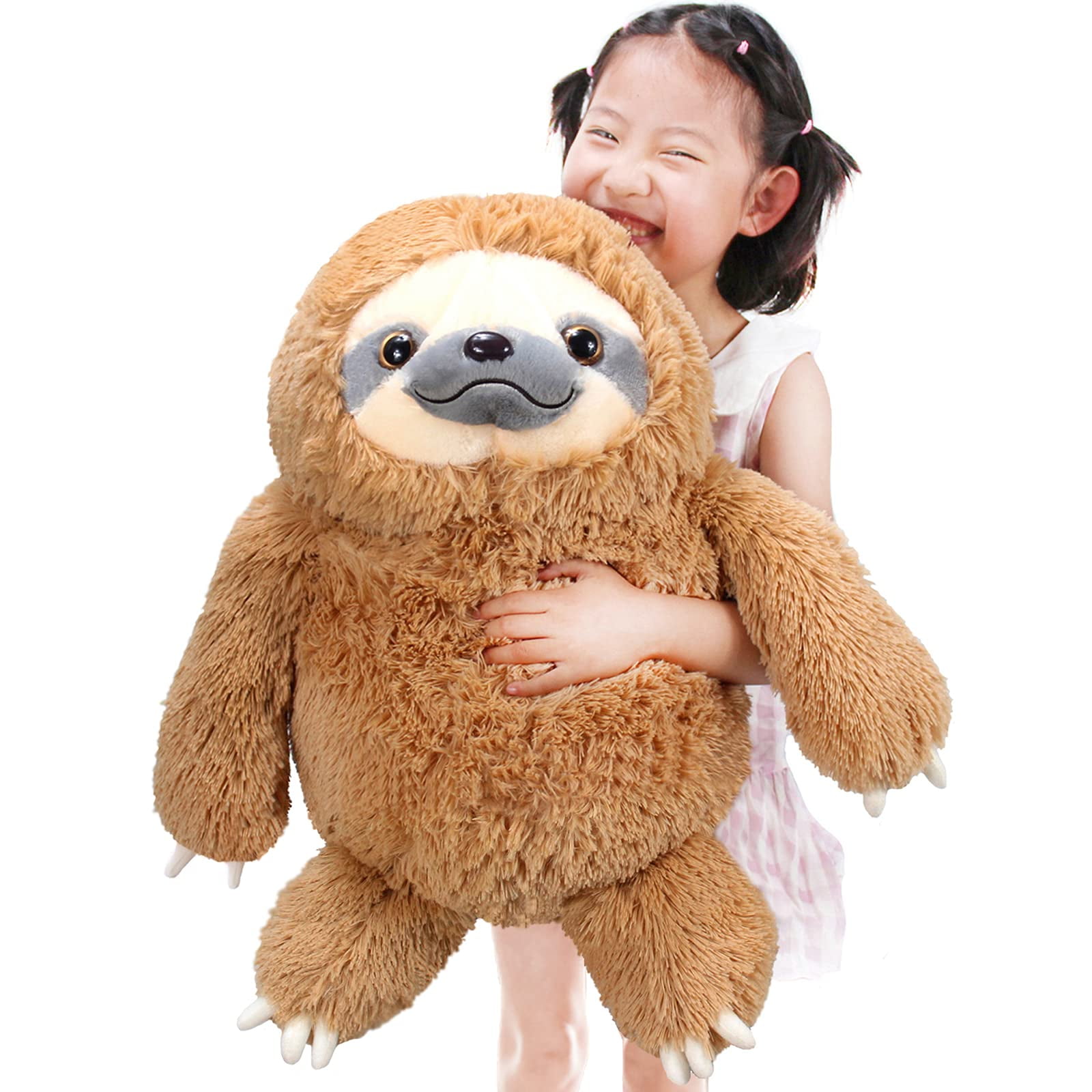 Winsterch Fluffy Sloth Stuffed Animal Toy ,Large Stuffed Sloth Plush ...