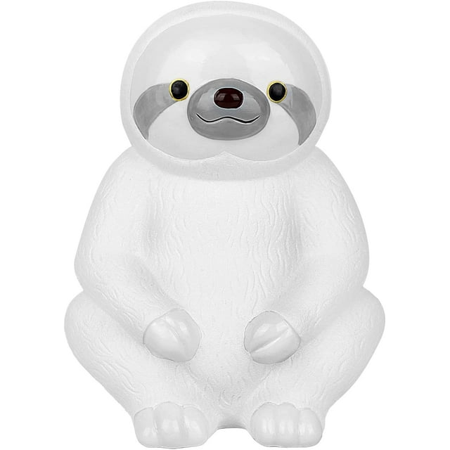 Winsterch Sloth Ceramic Piggy Bank, White, Money Saving Box, Kids Gift ...