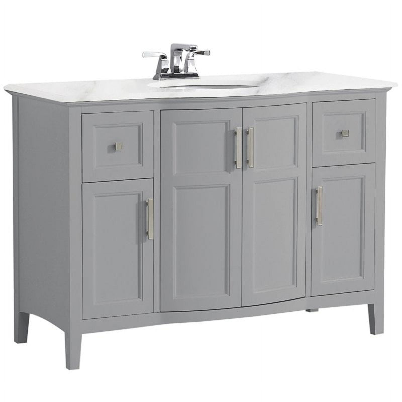 Winston 48 inch Rounded Front Bath Vanity in Warm Grey with Bombay ...
