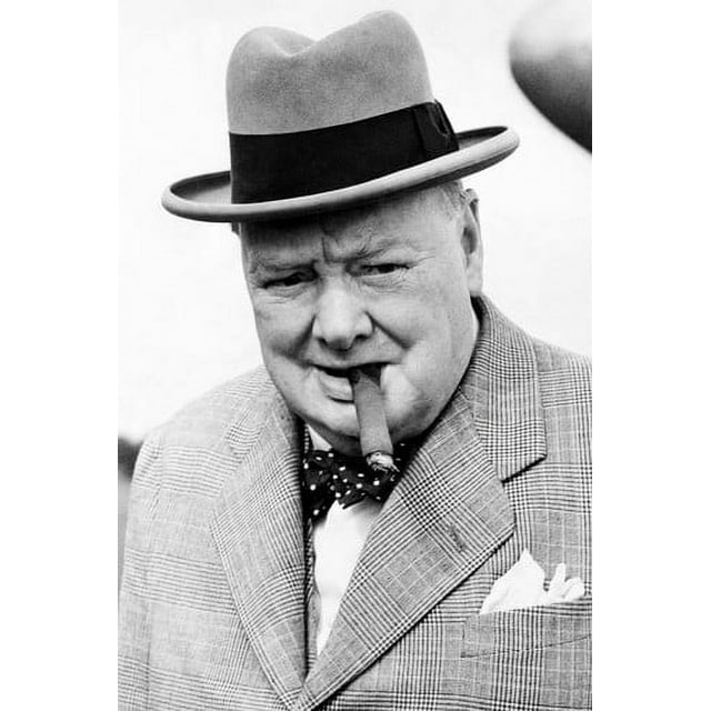 Winston Churchill Classic Cigar Iconic Pose Top Hat Prime Minister ...
