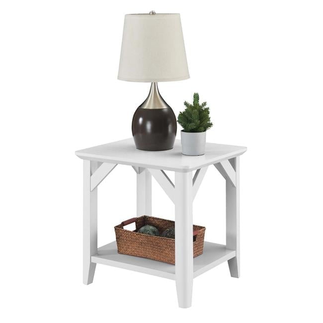 Winston End Table with Shelf, White - Walmart.com