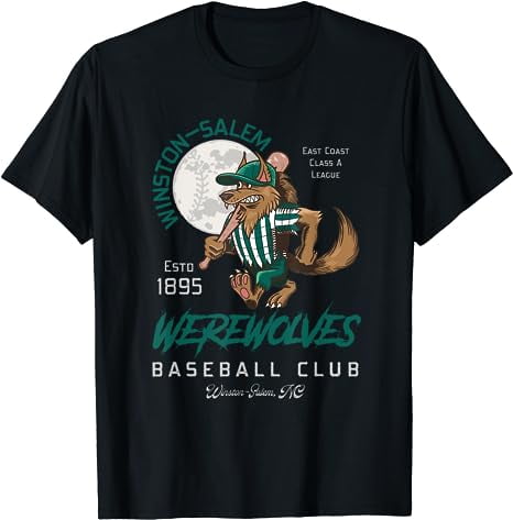 Winston-Salem Werewolves Retro Minor League Baseball Team T-Shirt ...
