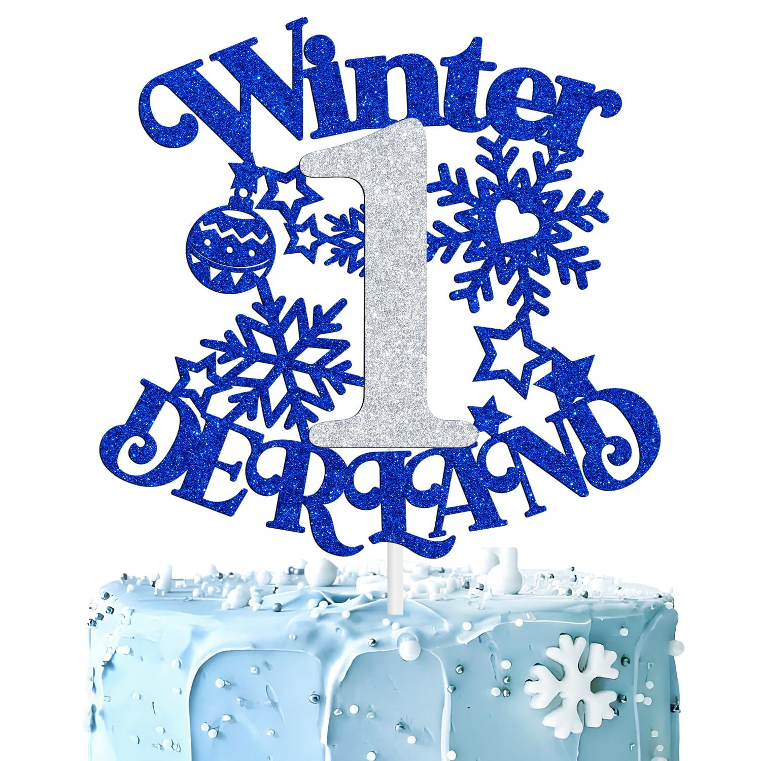 Winter 1st Birthday Cake Topper, Snowflake COC1Baby First Birthday/Baby ...